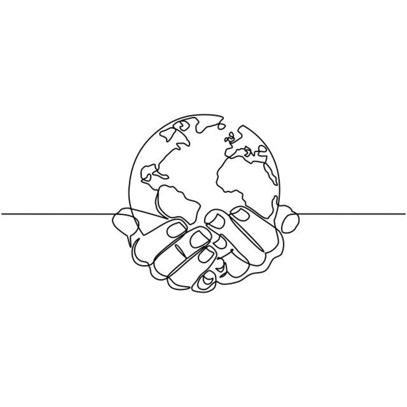 World in Your Hands| Line Art| Simple Prints| Minimalist Home Decor ...