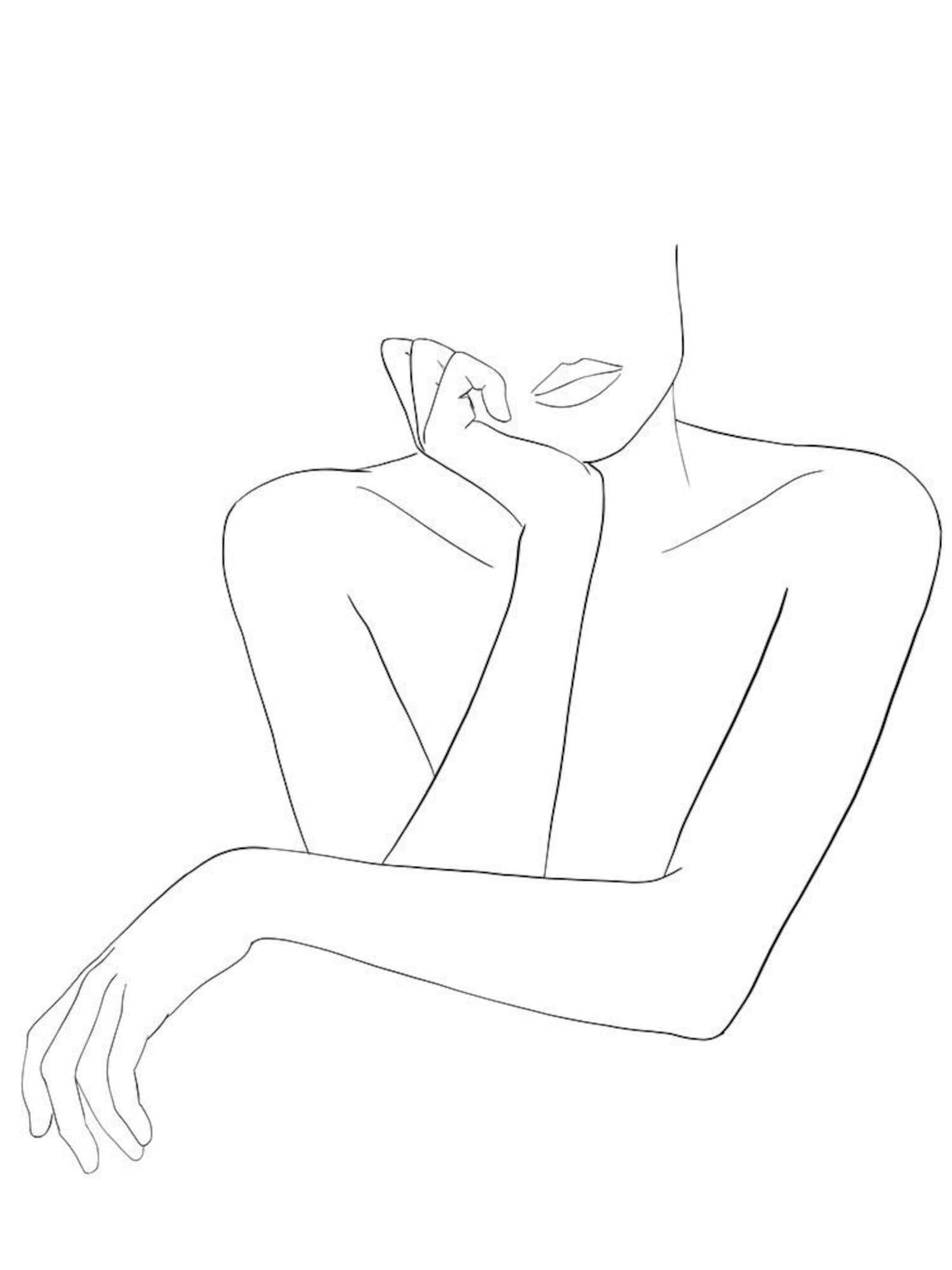 Woman| Line Art| Simple Prints| Minimalist Home Decor| Minimalist Art ...