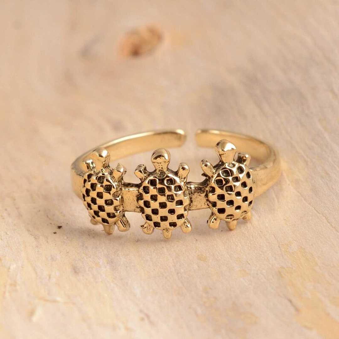14k Solid Gold Tortoise Ring | Turtle Ring | Animal Ring | Good Luck ...