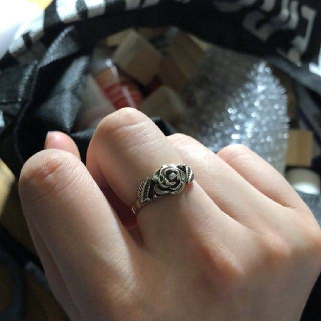 Rose Ring Rose Silver Ring Vintage Style Silver Ring Women - Etsy