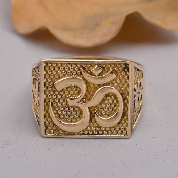 Om Ring Handmade Om Ring Ohm Ring 18k Gold Ring Designer - Etsy