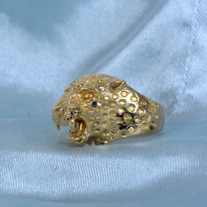 18K Gold Tiger Head Ring Tiger Face Ring Gold Tiger Ring - Etsy