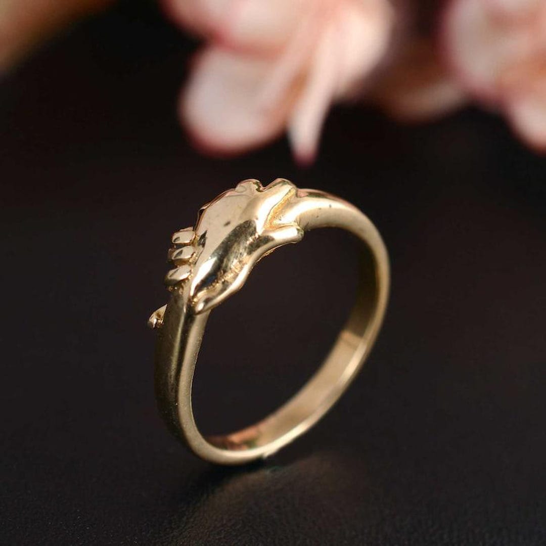 Fede Ring Handmade Ring, Pinky Ring, Shaking Hands Ring, Gold Handshake ...