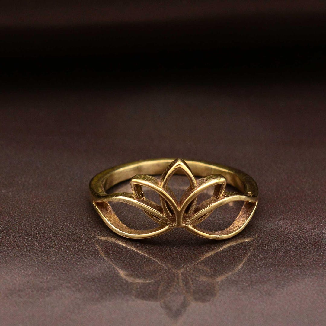 Lotus Flower Ring, Elegant Lotus Flower Ring, Lotus Symbol Ring ...