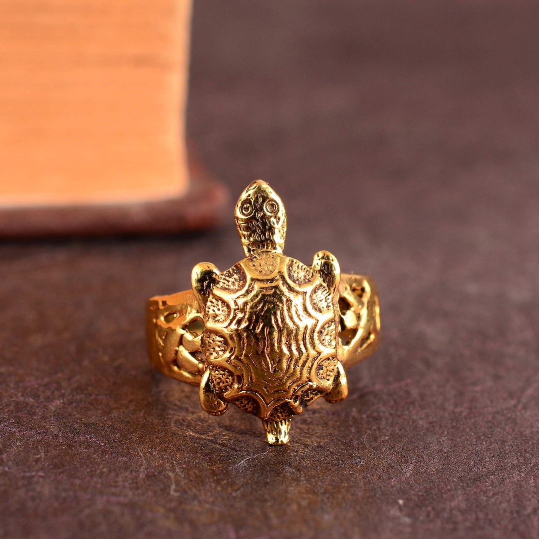 14k Solid Gold Tortoise Ring | Turtle Ring | Animal Ring | Good Luck ...