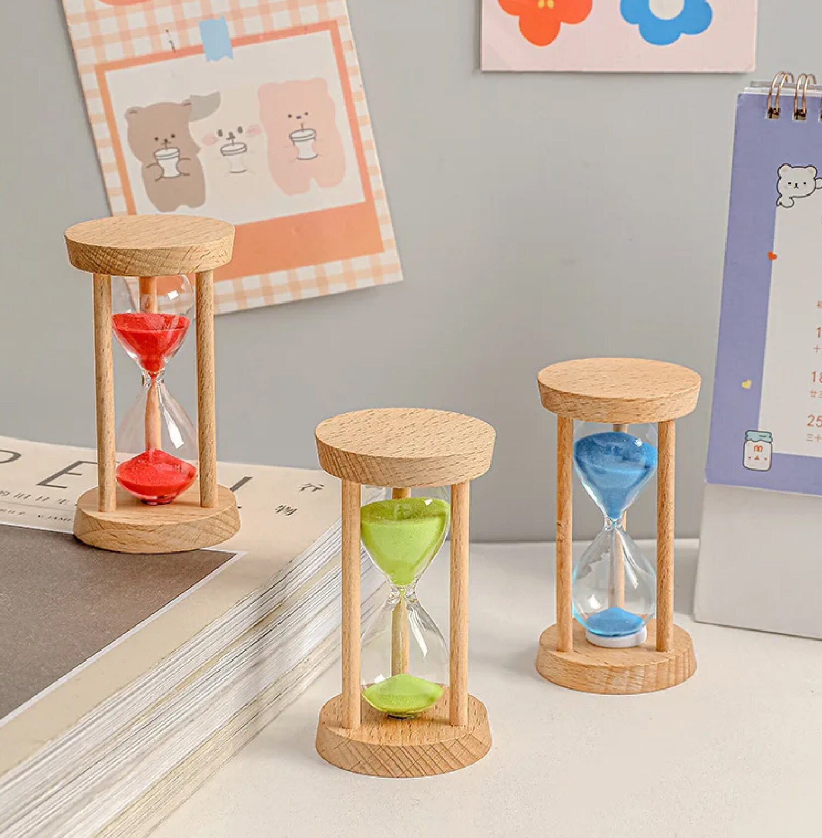 1/3/5/10/15/20/30 Minutes Wooden Hourglass Timer, Home Living Room ...
