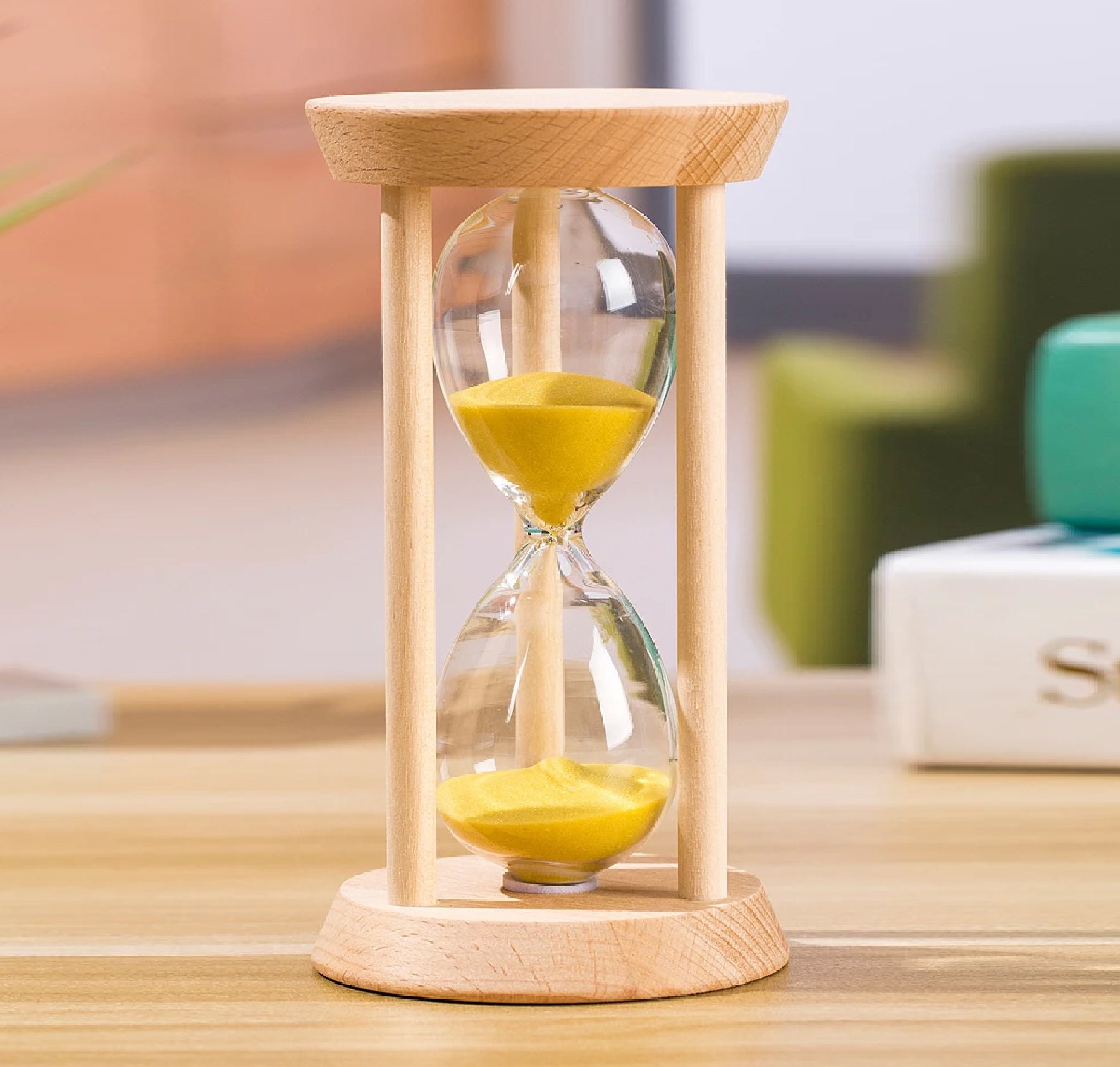 1/3/5/10/15/20/30 Minutes Wooden Hourglass Timer, Home Living Room ...