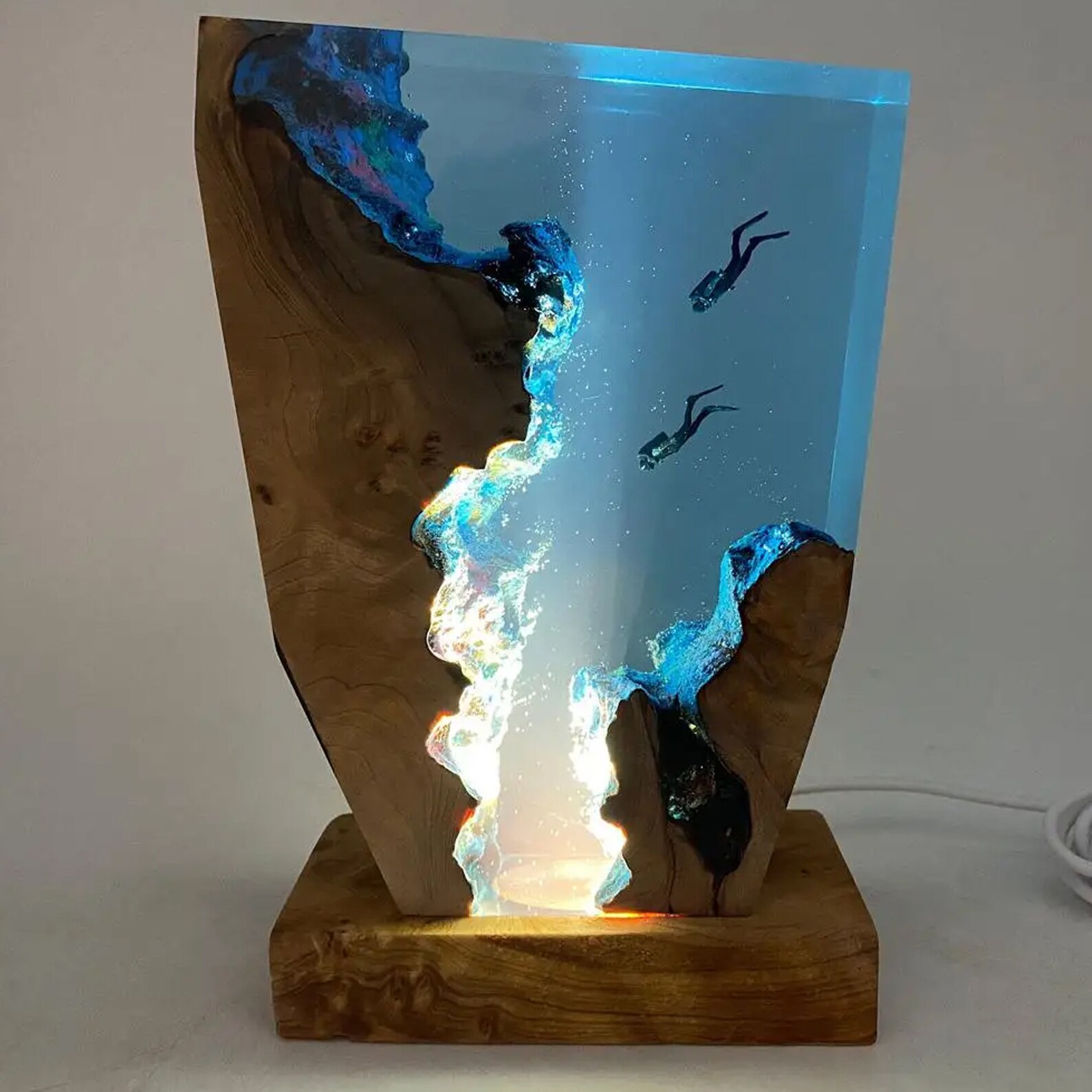 Divers Night Light Scuba Diving Deep Sea Exploration Personalised Epoxy ...