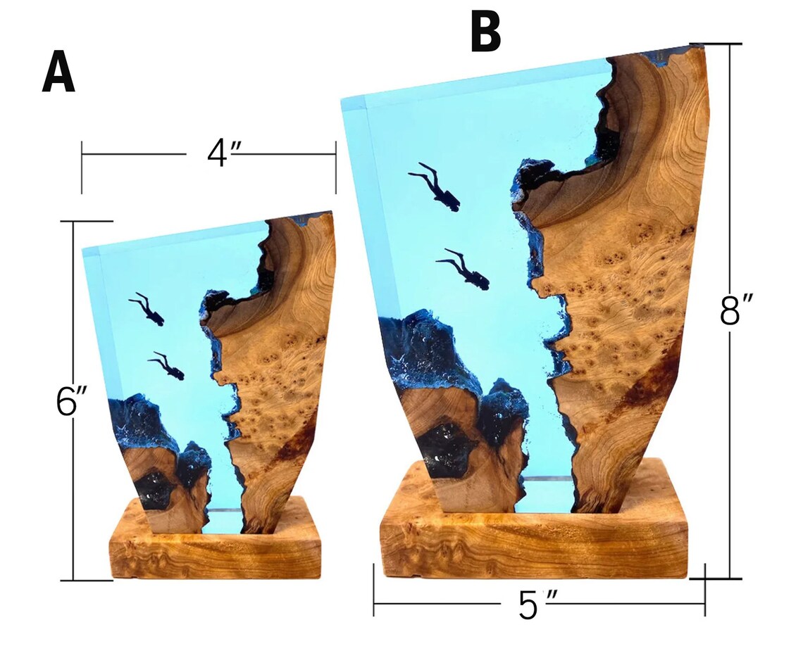 Divers Night Light Scuba Diving Deep Sea Exploration Personalised Epoxy ...