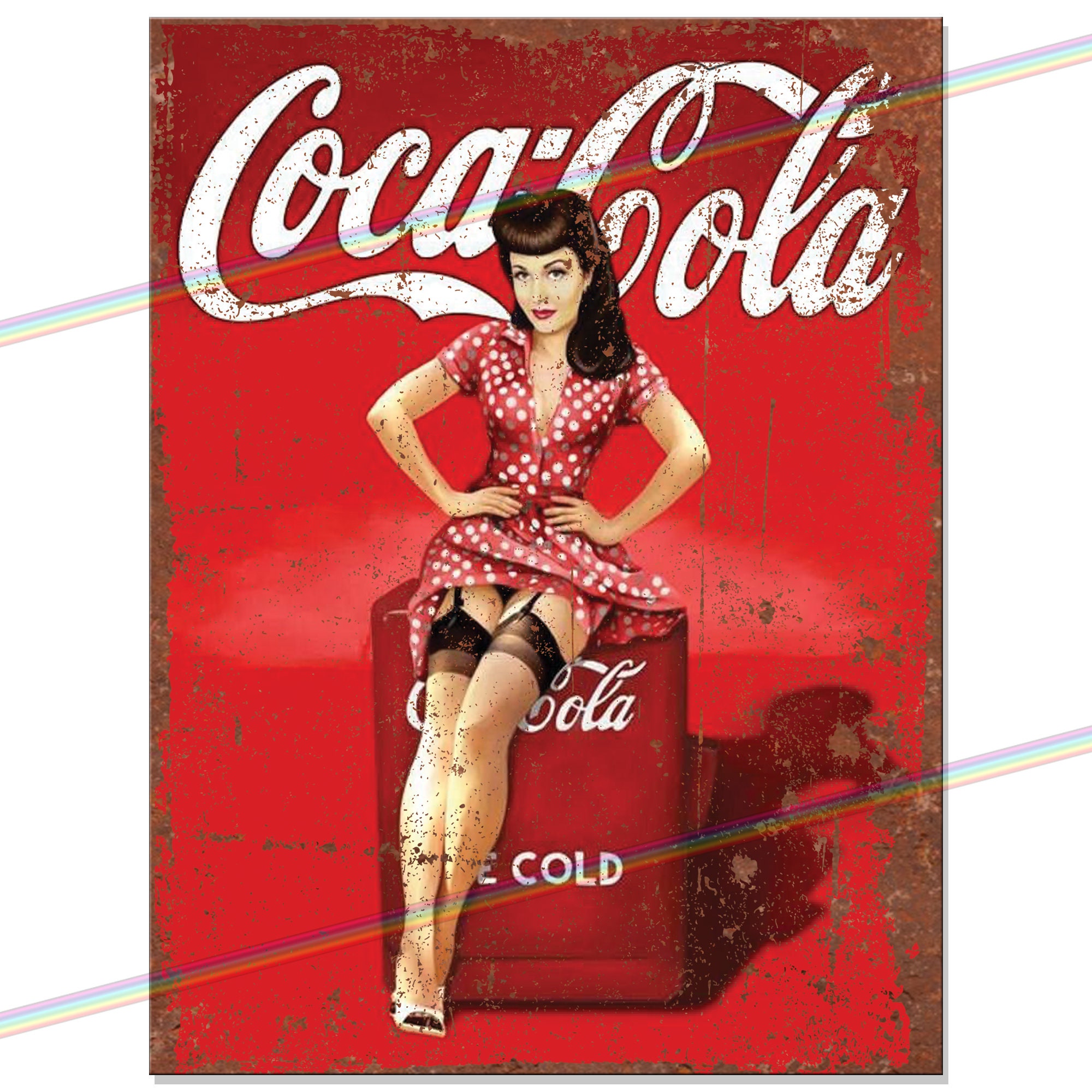 Metal Bar Signs Coca Cola Pin Up Girl Man Cave Garden Shed Etsy Uk