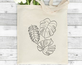Minimal Art Tote Bag One Line Drawing Abstract Flowers - Etsy
