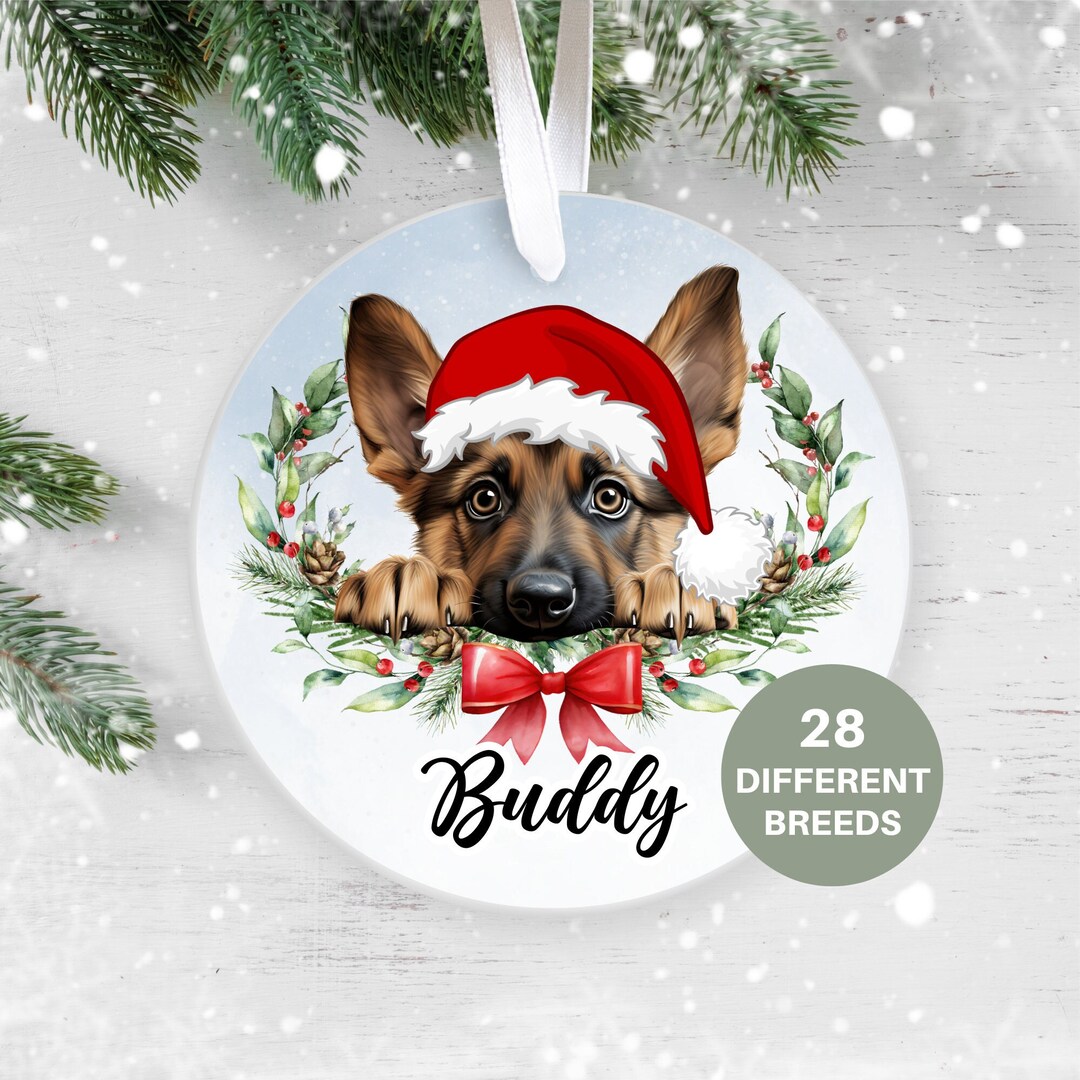 Personalised German Shepherd Christmas Decoration, Personalised ...