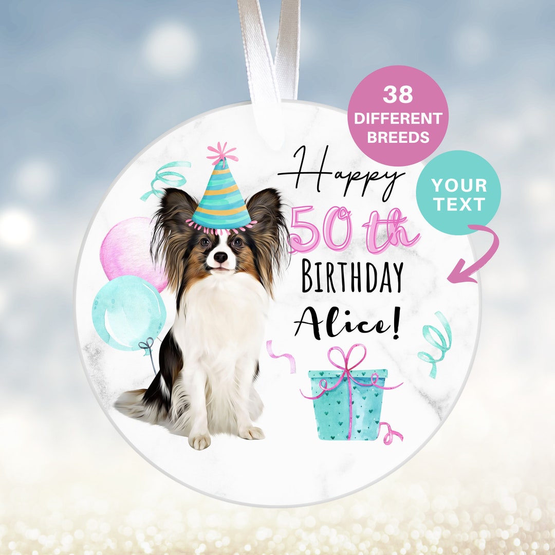 Papillon Gift, Personalised Birthday Ornament, Birthday Keepsake ...