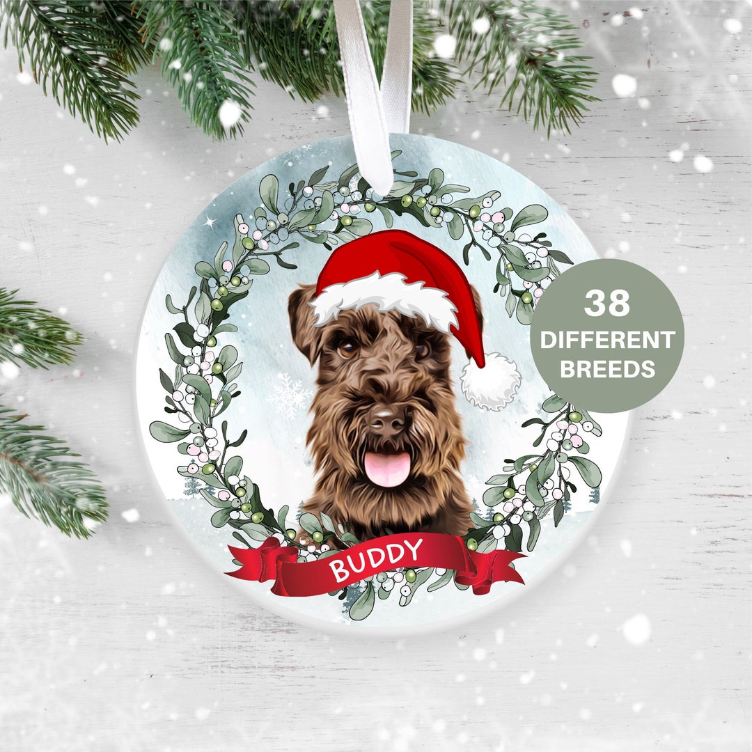 Chocolate Miniature Schnauzer, Personalised Christmas Ornament ...