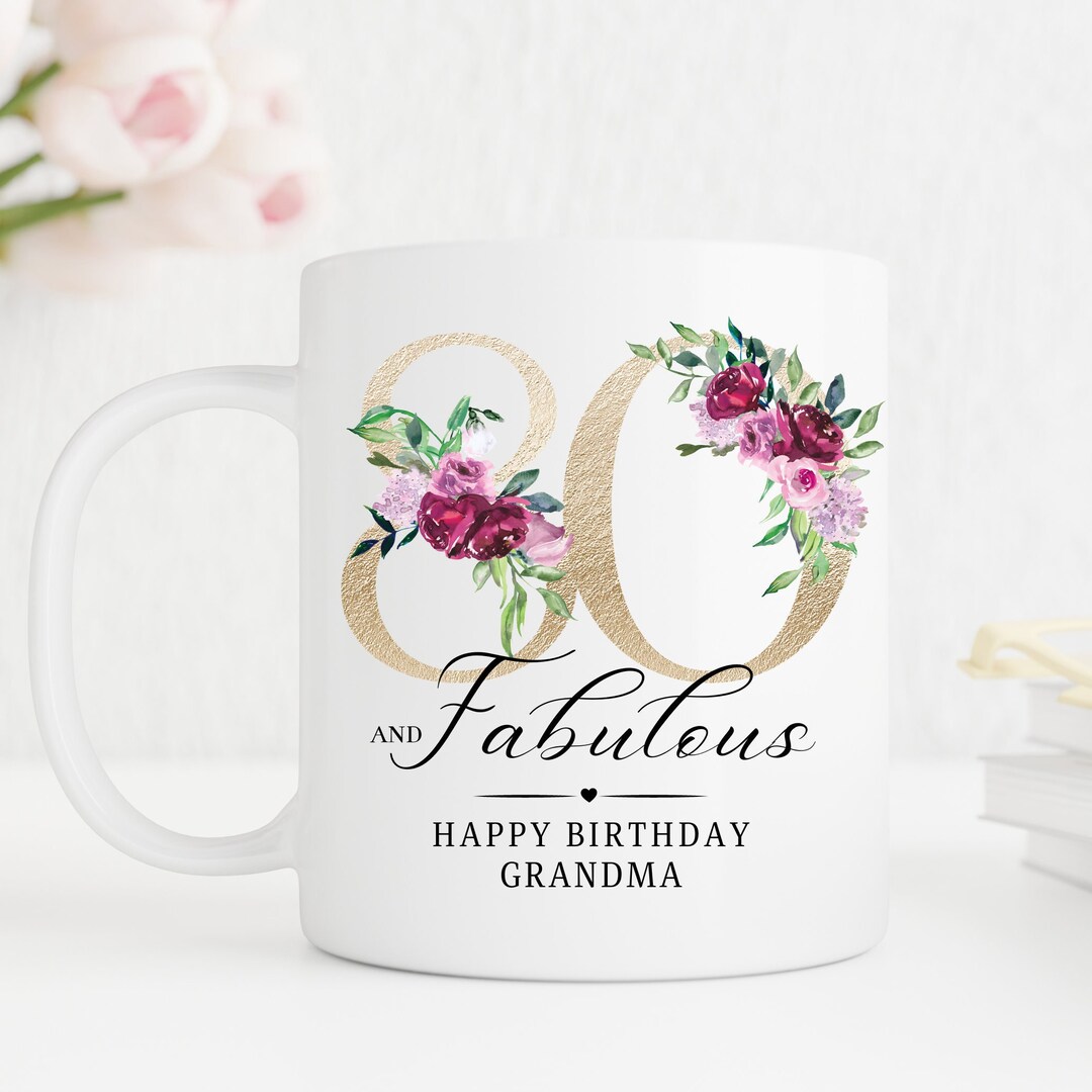 Personalised 80th Birthday Mug, Personalised Age Mug, Best Friend Gift ...