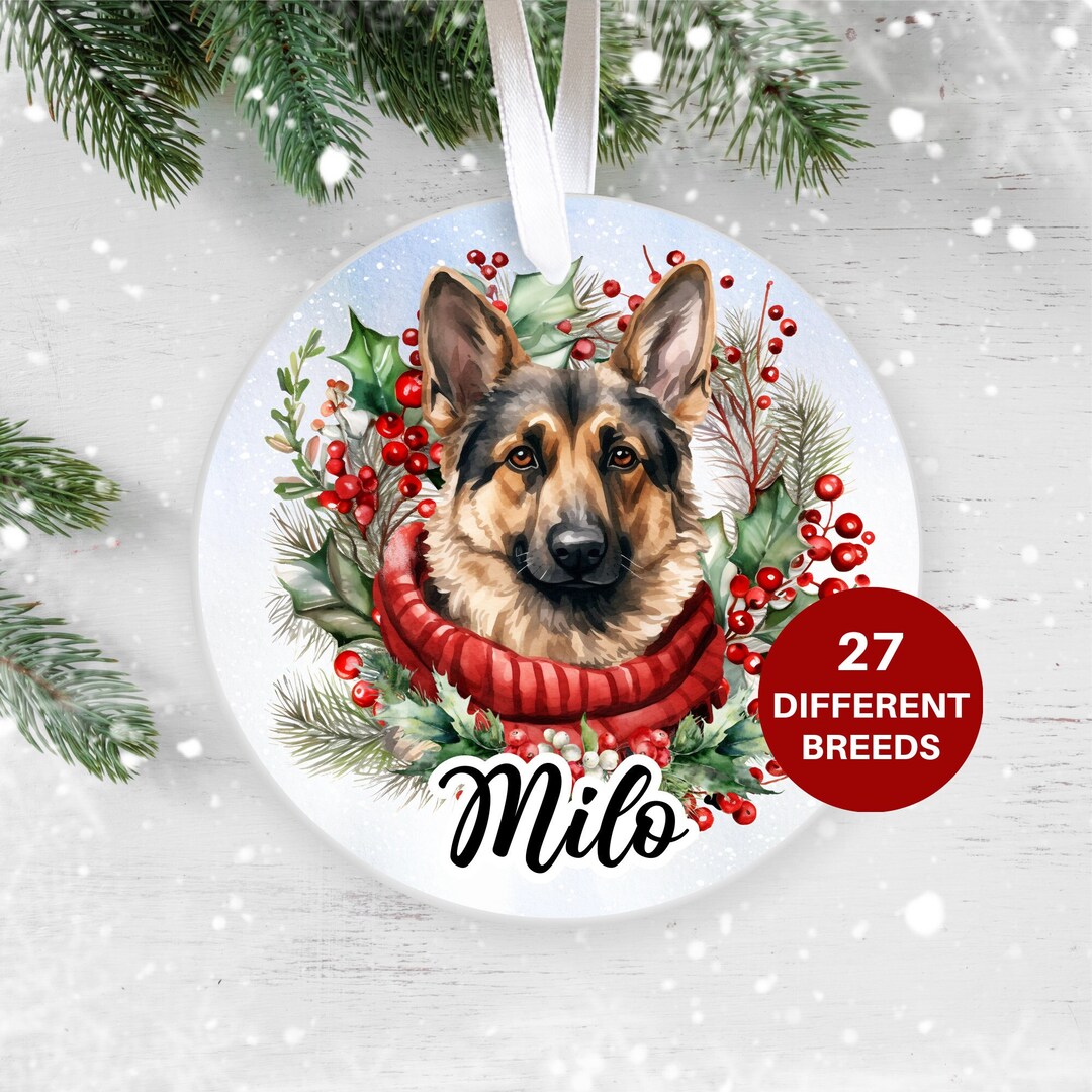 Personalised German Shepherd Christmas Decoration, Personalised ...