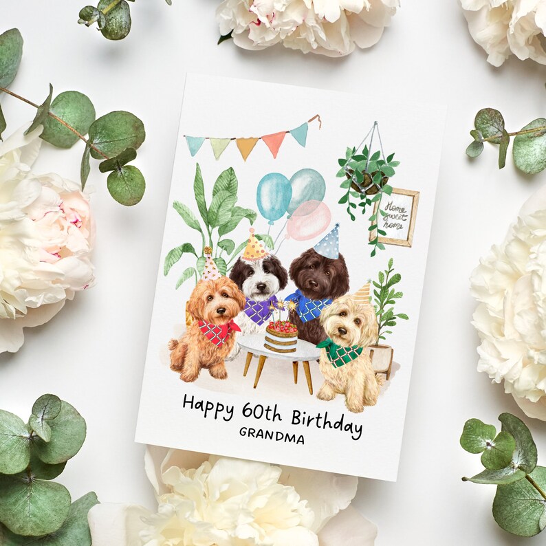 Cockapoo Personalised Birthday Card, Dog Lover Birthday Card, Funny ...