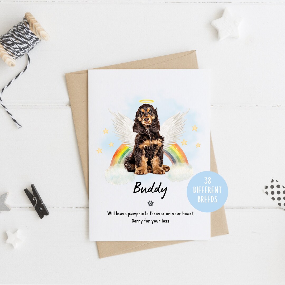 Cocker Spaniel Sympathy Card, Sorry for Your Loss, Dog Loss Sympathy ...