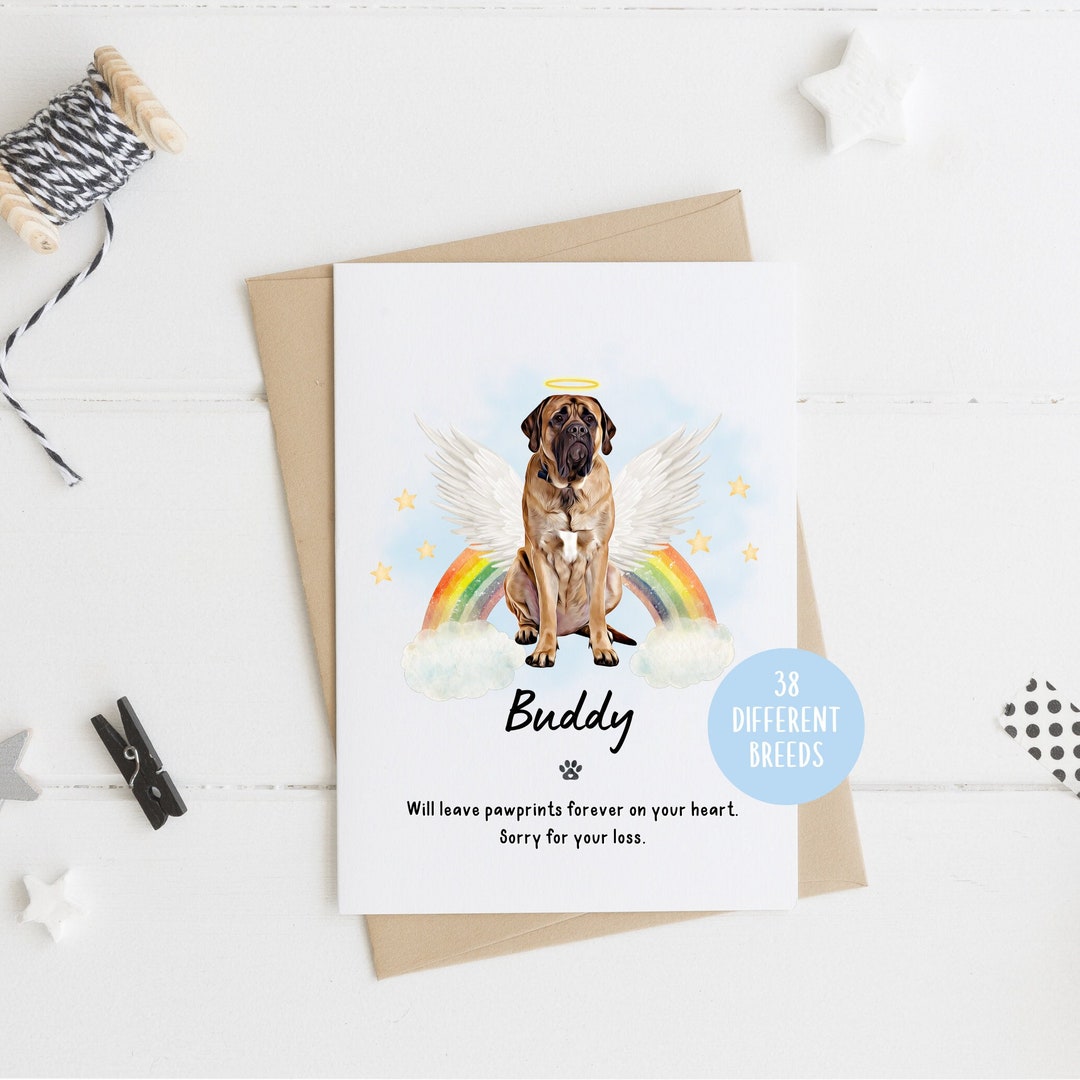 English Mastiff Sympathy Card, Sorry for Your Loss, Dog Loss Sympathy ...