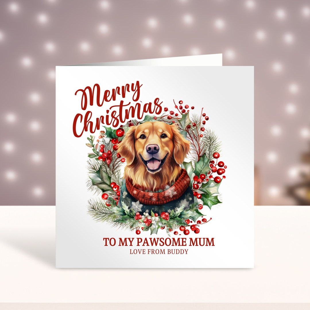 Personalised Christmas Card From the Dog Pawsome Daddy - Etsy