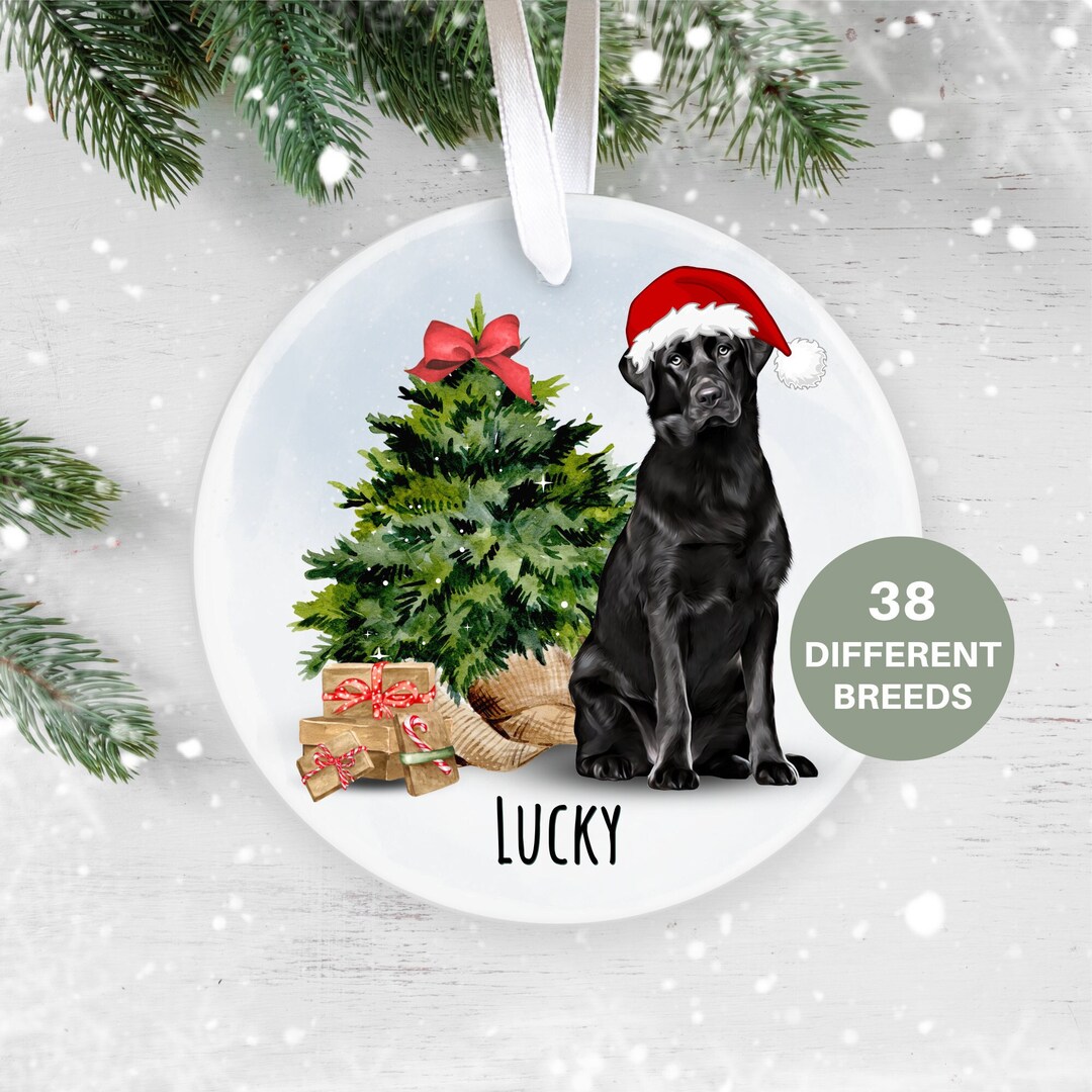 Personalised Black Labrador Retriever Christmas Decoration ...