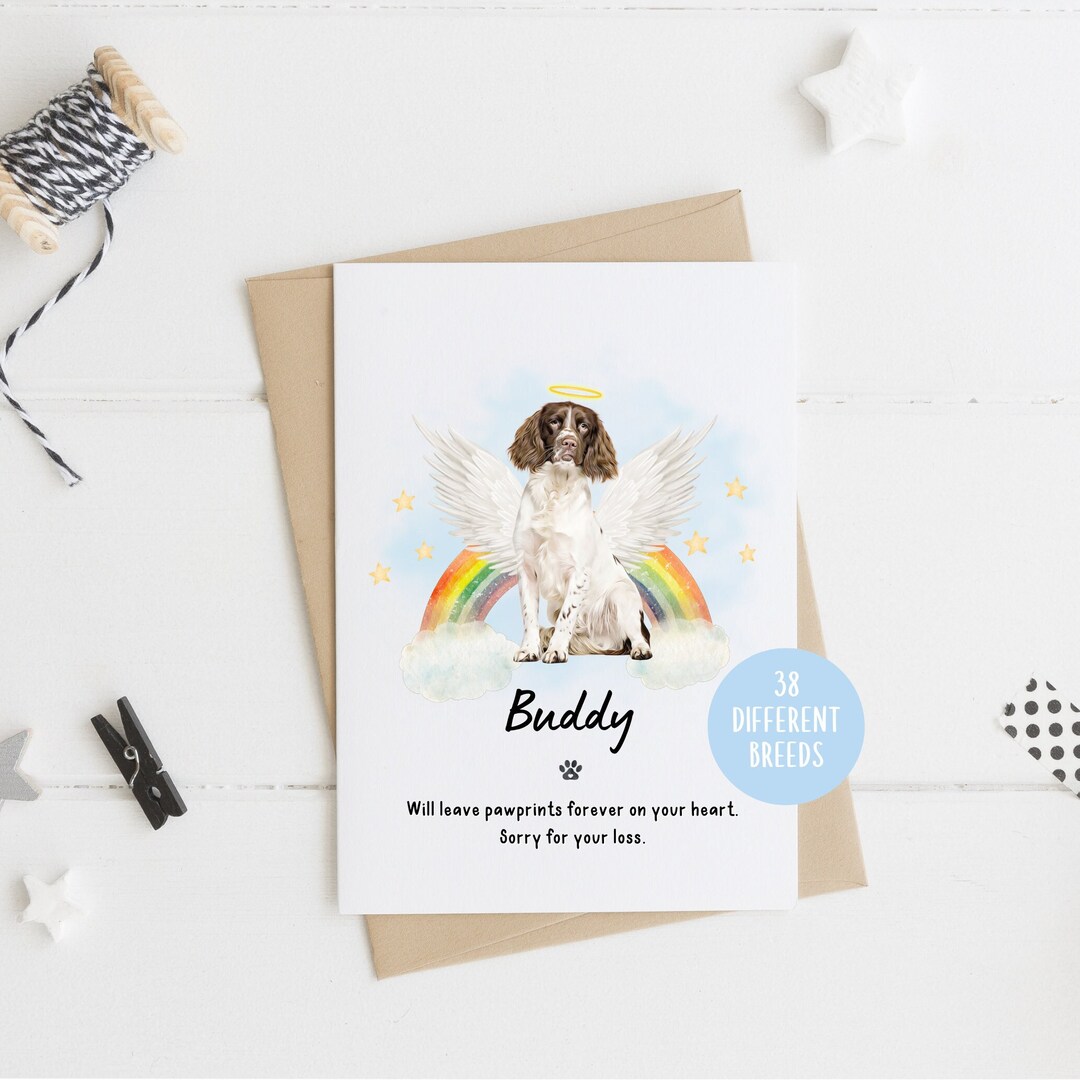 English Springer Spaniel Sympathy Card, Sorry for Your Loss, Dog Loss ...
