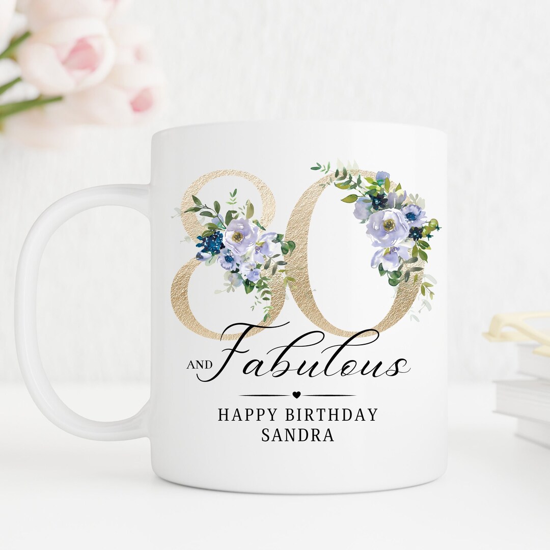 Personalised 80th Birthday Mug, Personalised Age Mug, Best Friend Gift ...