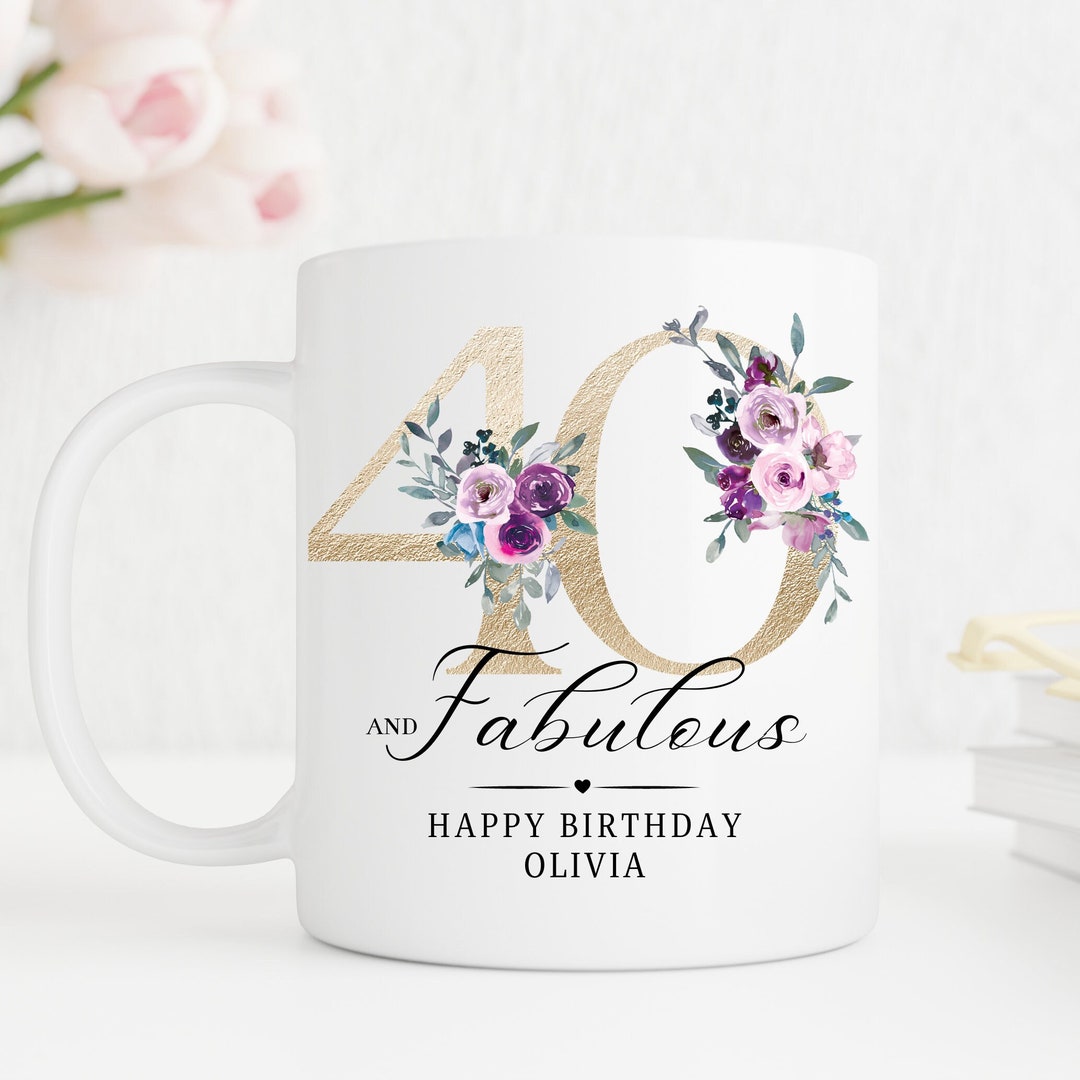 Personalised 40th Birthday Mug, Personalised Age Mug, Best Friend Gift ...