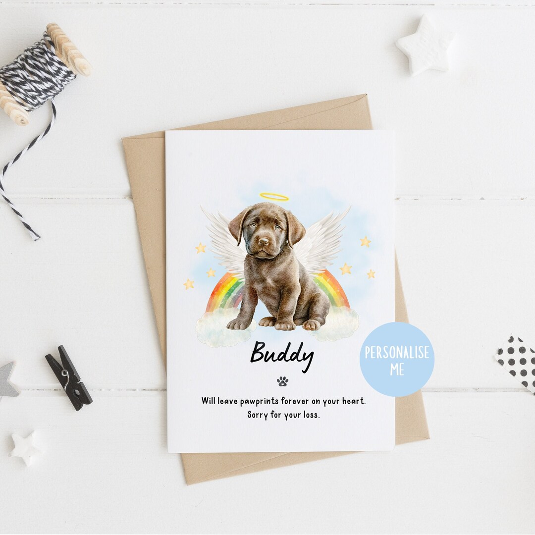 Chocolate Labrador Sympathy Card, Sorry for Your Loss, Dog Loss ...