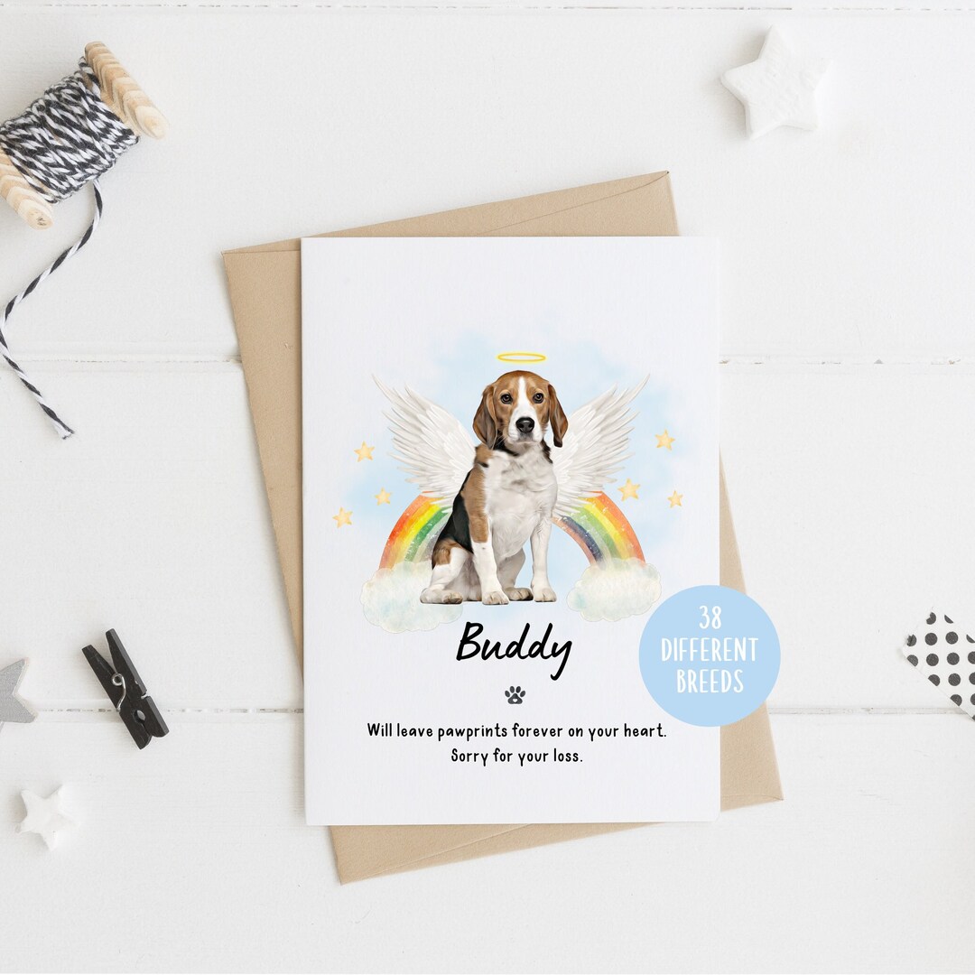 Beagle Sympathy Card Sorry for Your Loss Dog Loss Sympathy - Etsy