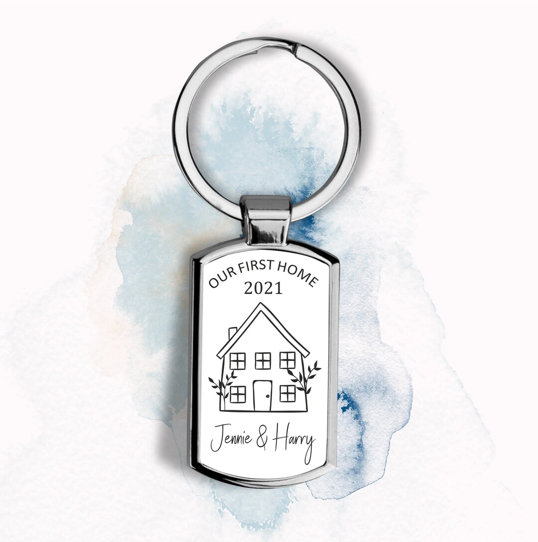 Personalised First Home Keyring, New Home Keychain, First Home Gift ...