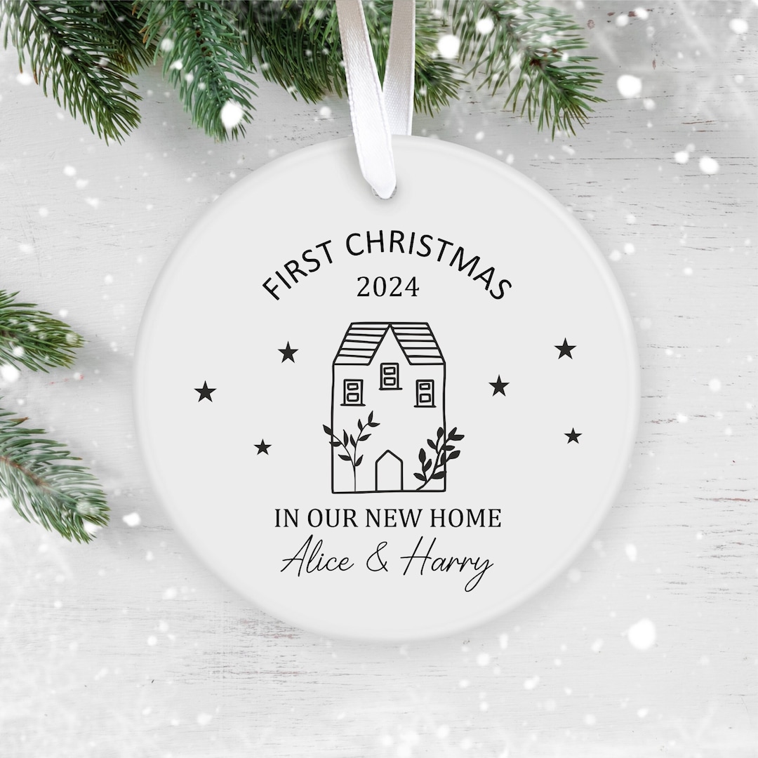 Personalised First Christmas in Our New Home Bauble, Couple Christmas ...