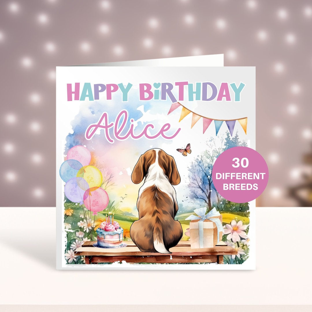 Personalised Beagle Birthday Card, Card for Sister, Bestie, Card for ...