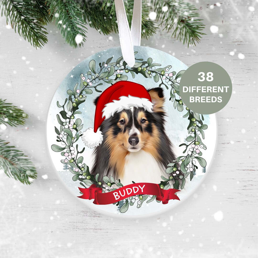 Tri-color Shelties, Shetland Sheepdog Mum, Personalised Christmas ...