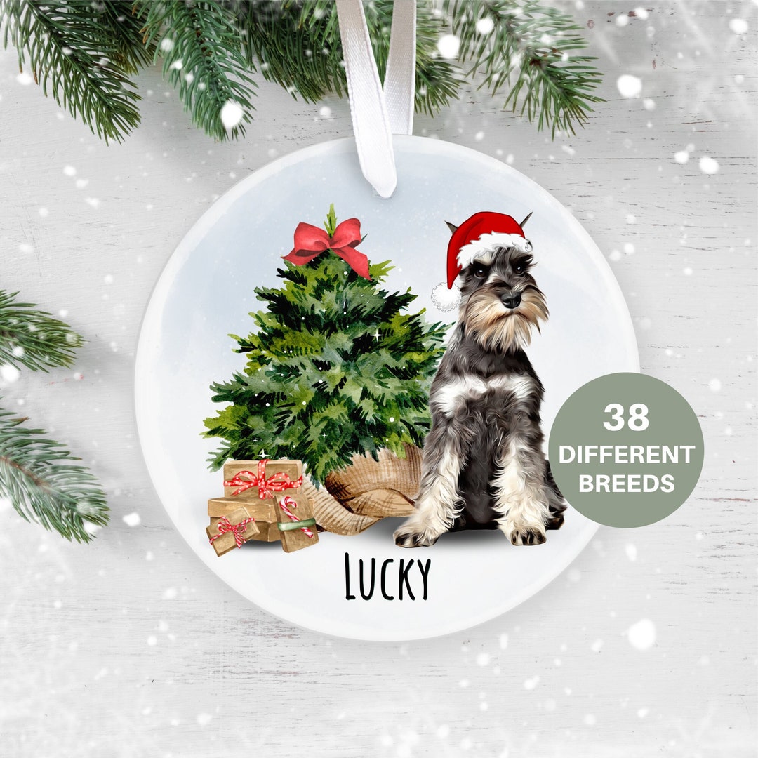 Salt and Pepper Miniature Schnauzer, Personalised Christmas Ornament ...