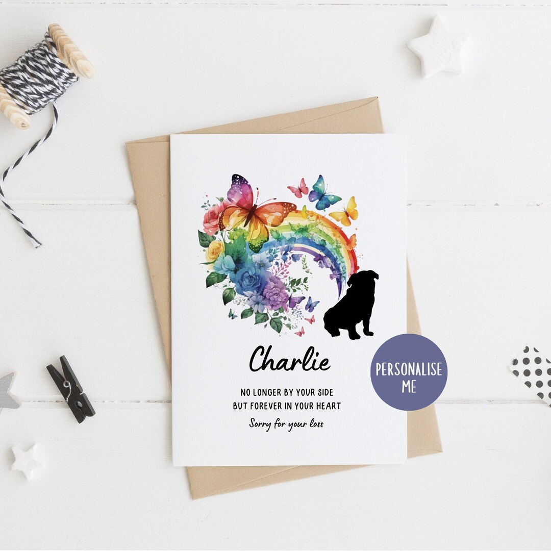 Any Breed of Dog, Pug Sympathy Card, Sorry for Your Loss, Dog Loss ...