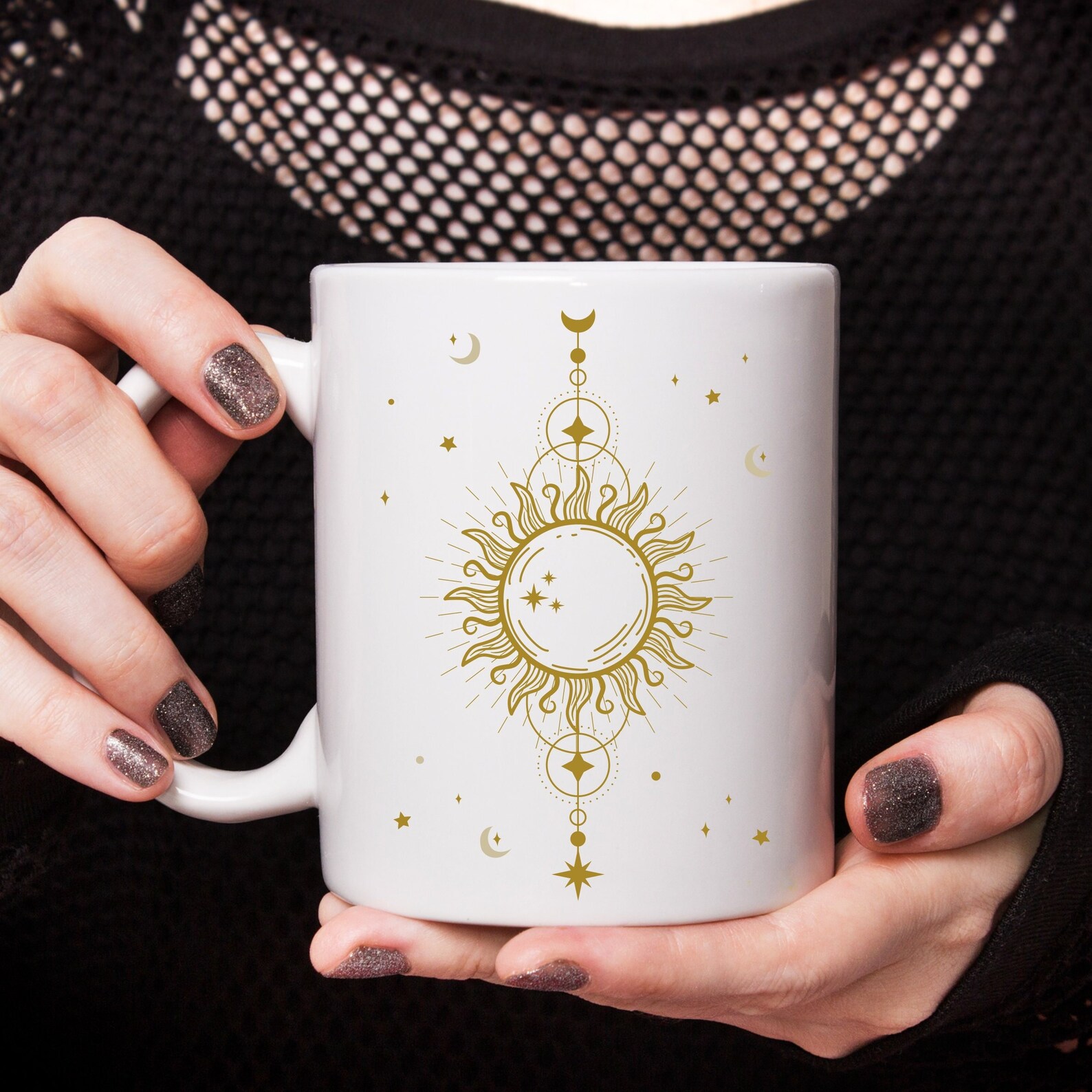 Custom Celestial Mug, Mystical Sun & Stars, Personalized Gift - Etsy UK
