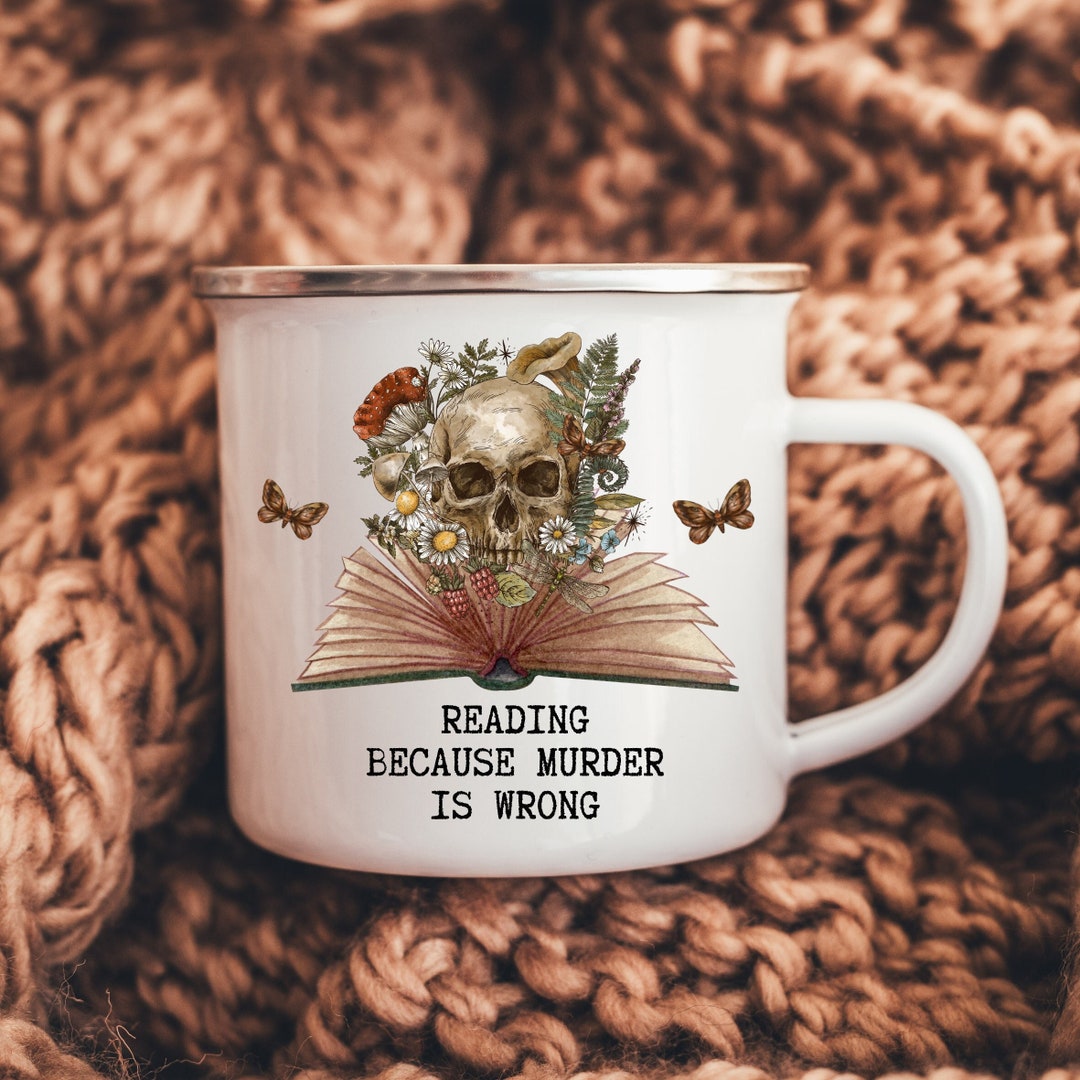 Dark Humor, Reading Because Murder is Wrong, Aesthetic Witchy Enamel ...