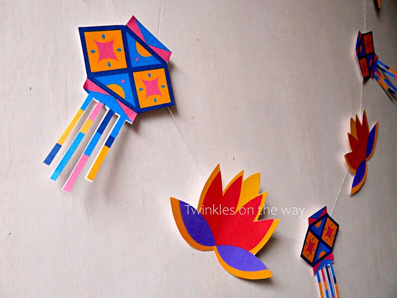 Diwali Toran Printable DIY, Lotus & Candeel Designs (digital Download ...