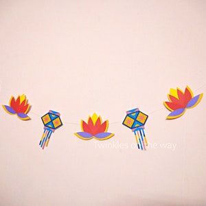 Diwali Toran Printable DIY, Lotus & Candeel Designs (digital Download ...