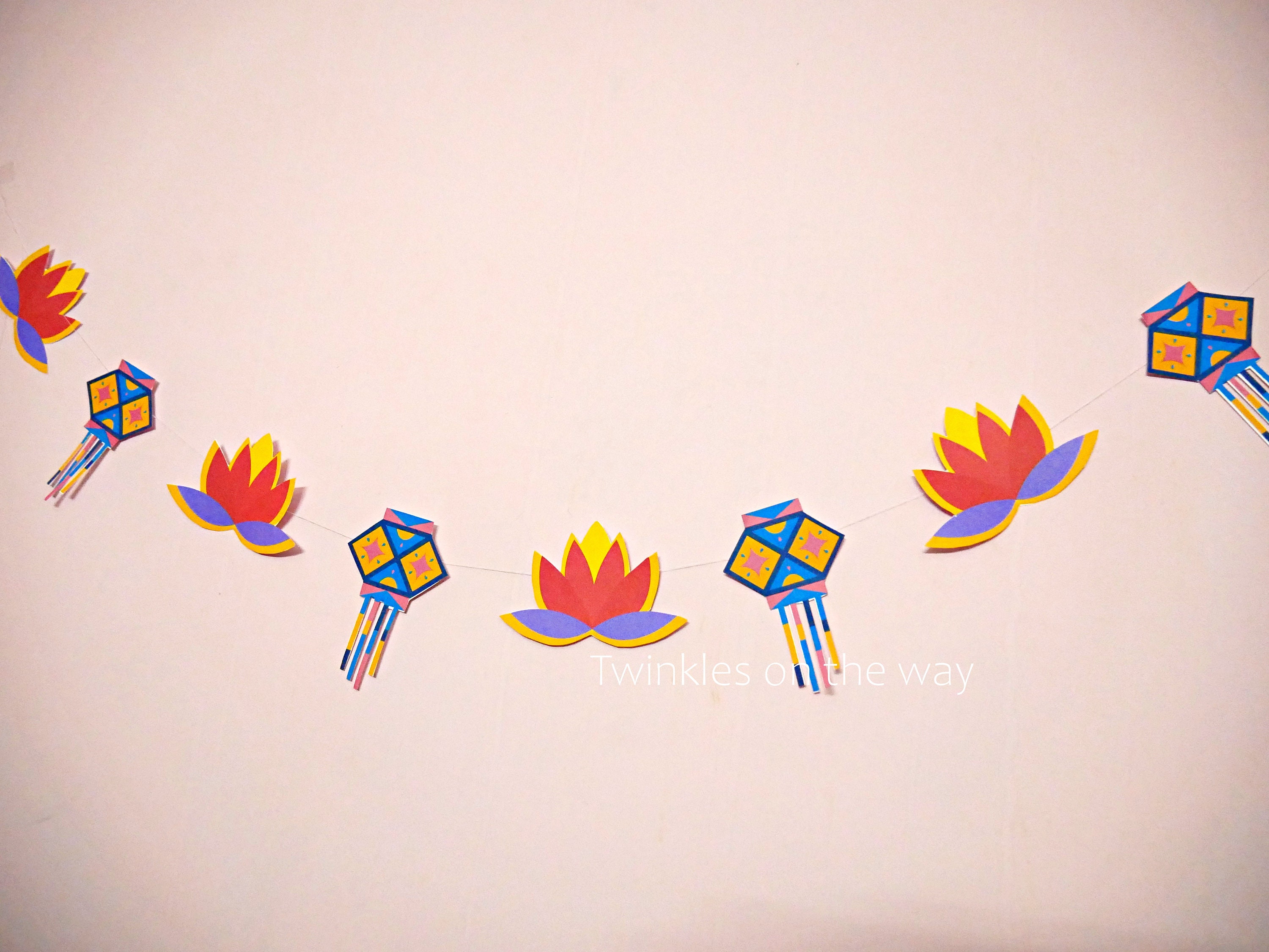 Diwali Toran Printable DIY Activity of Lotus and Candeel Designs ...