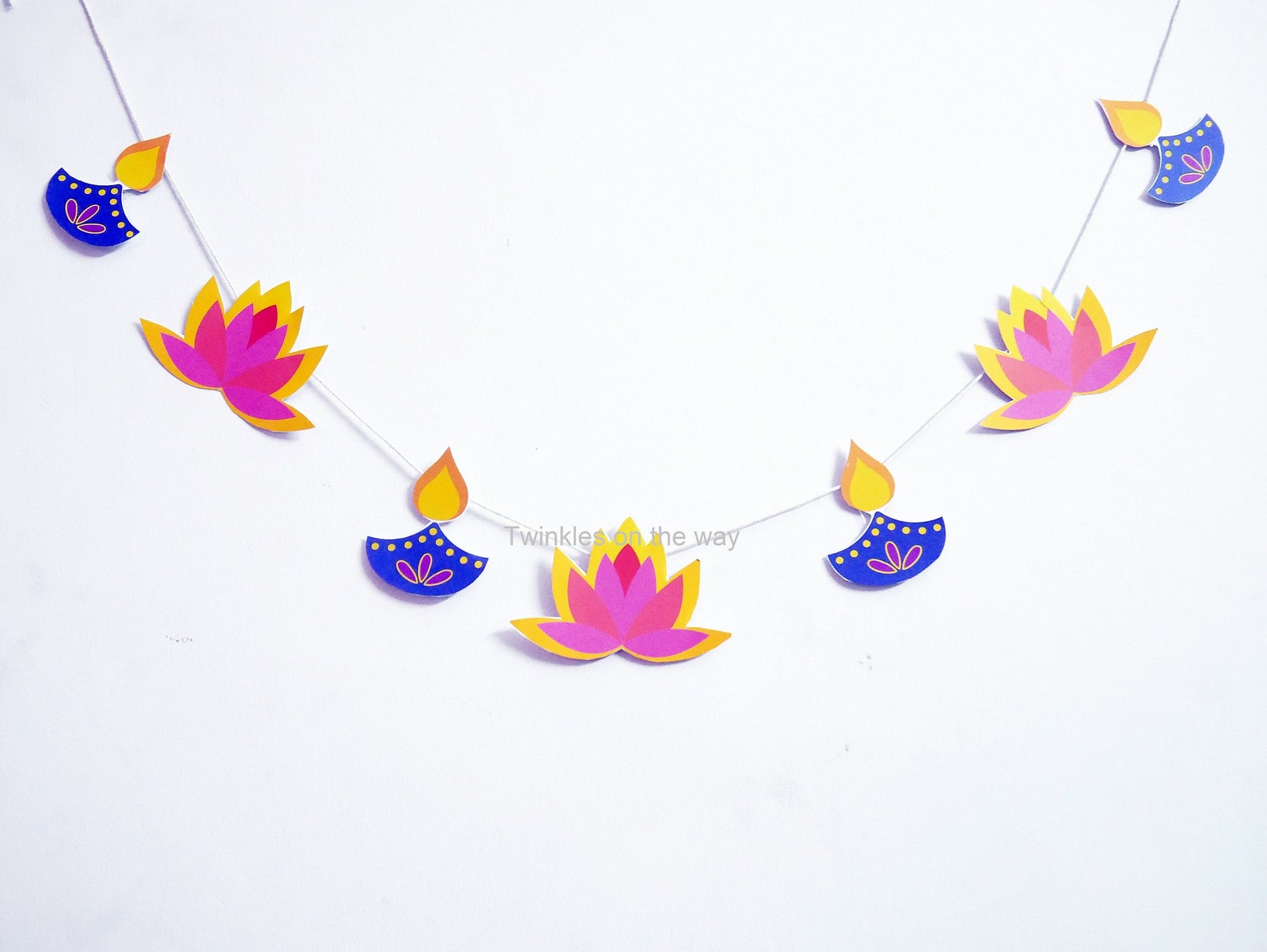 Diwali Toran Printable DIY Activity of Lotus and Diya Designs - Etsy
