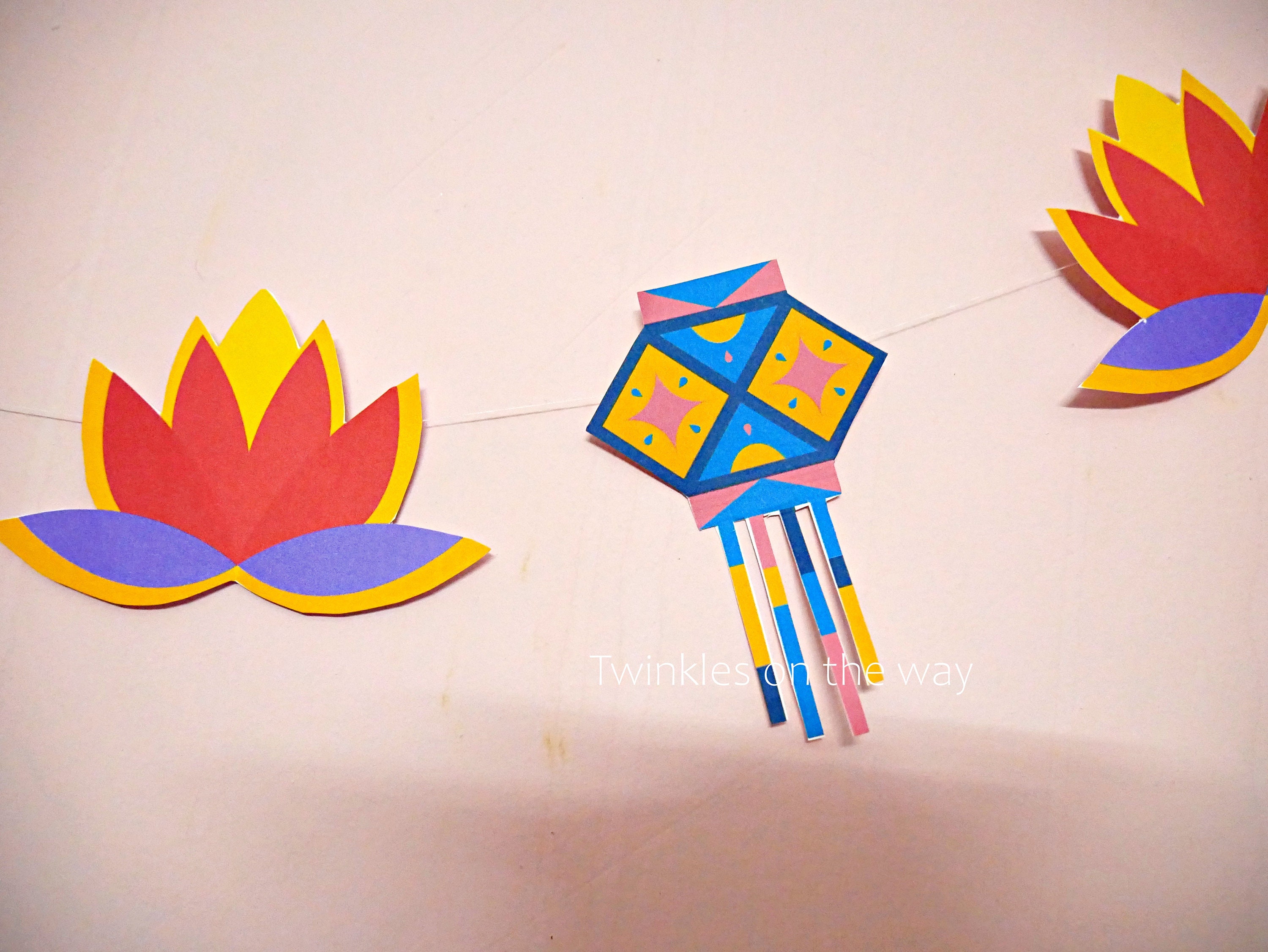 Diwali Toran Printable DIY Activity of Lotus and Candeel Designs ...
