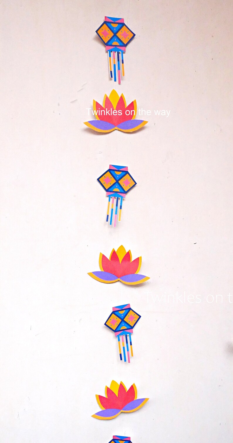 Diwali Toran Printable DIY, Lotus & Candeel Designs (digital Download ...