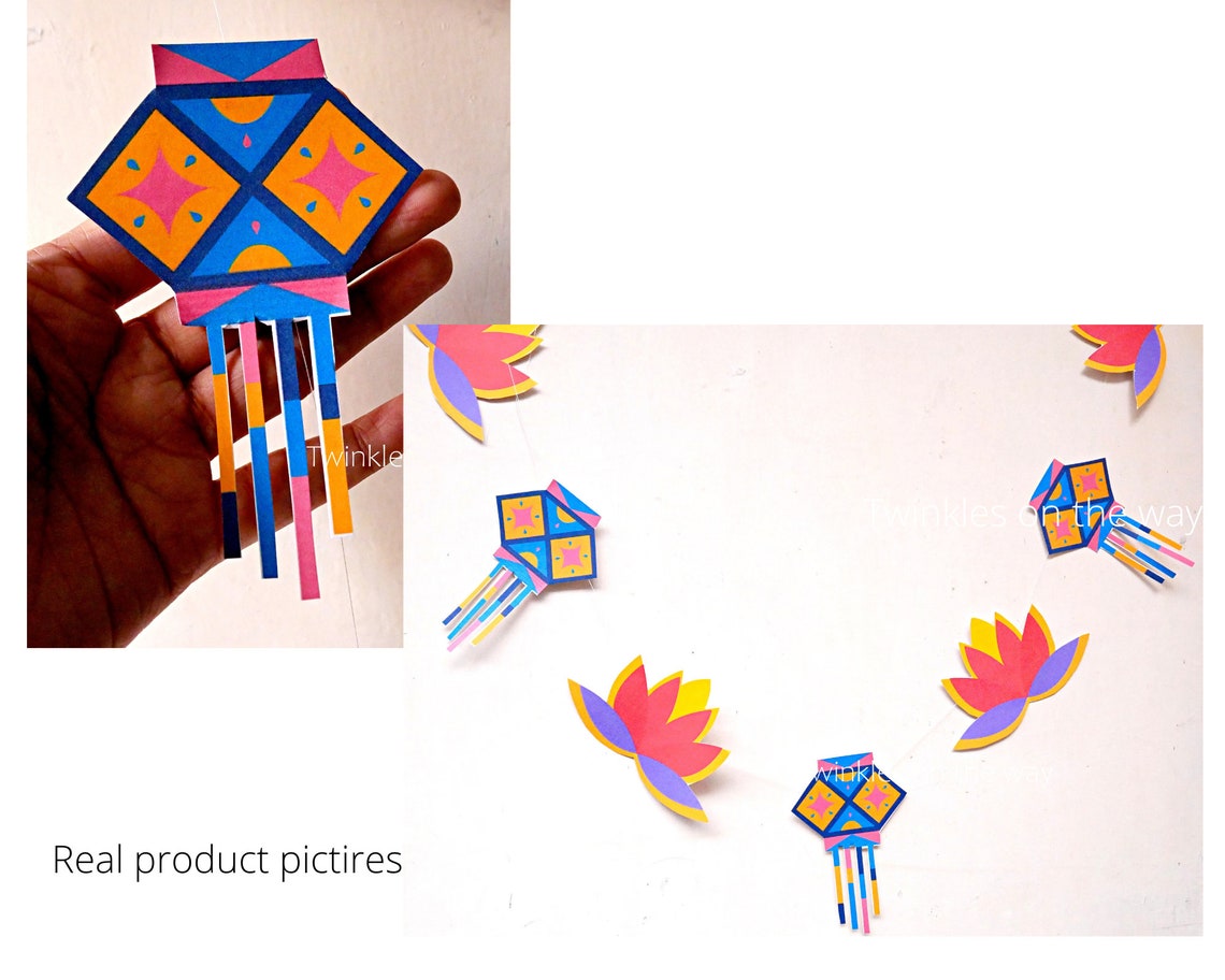 Diwali Toran Printable DIY Activity of Lotus and Candeel - Etsy