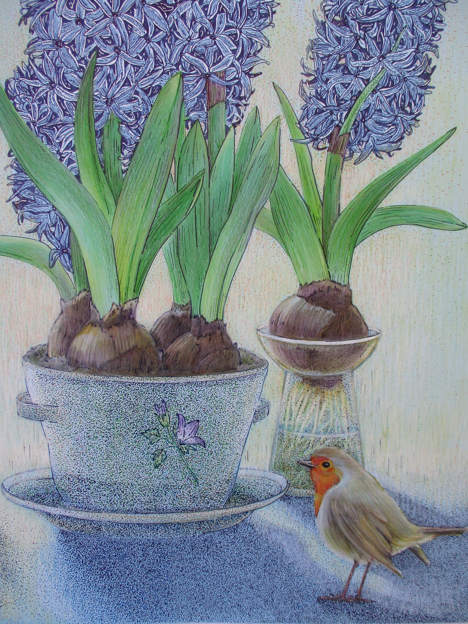 Hyacinth Painting Original Still Life Flowers Robin Wall Art - Etsy