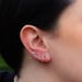 Red Silver Huggie Ear Piercing Pairs, Tiny CZ Crystals, Hypoallergenic ...