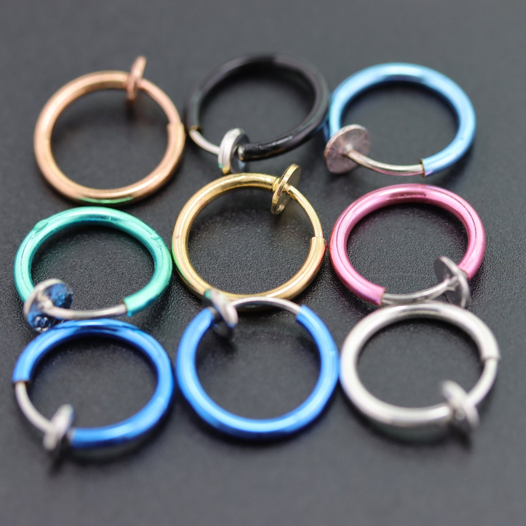 Fake Spring Clip on Nose Ring Septum Ring Lip Ring Fake Earring ...