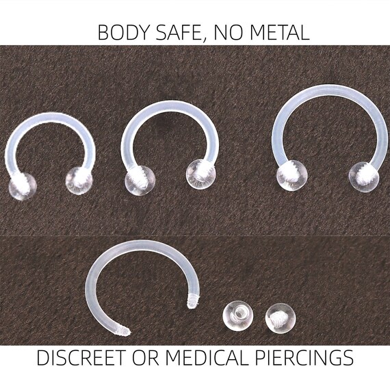 Workplace Discreet Piercings 55 Pcs Clear – Nose, Septum, Lip, Ear ...