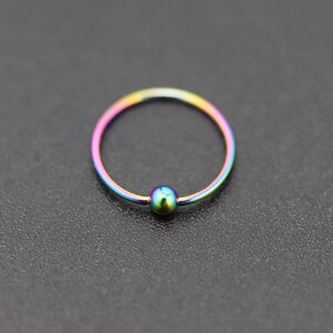 Rainbow, Nose Ring, Nose Hoop, Nose Ring Hoop, Nose Piercing, Helix ...